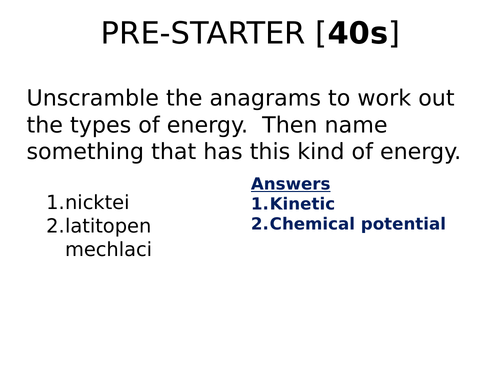 2018 AQA GCSE Physics Unit 1 (P1): Efficiency L9 | Teaching Resources