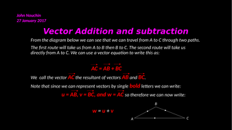 Vector addition and subtraction | Teaching Resources