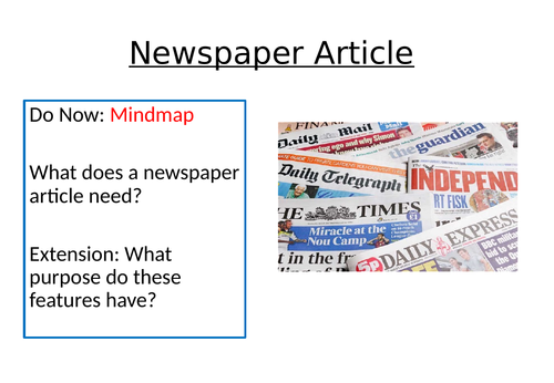 Fortnite (gaming) newspaper article. Reading and writing non-fiction ...
