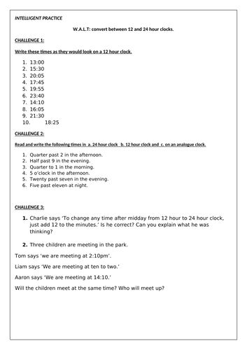 Year 4 time weekly plan | Teaching Resources