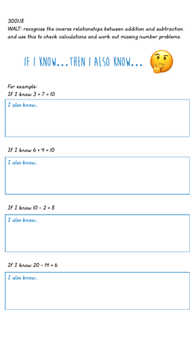 Year 2 addition and subtraction from a school rated 'outstanding' by ...