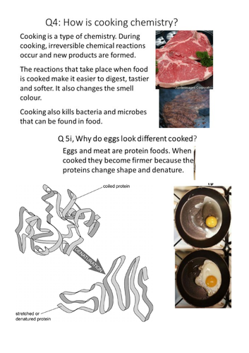 Cooking Chemistry, Chemical Reactions | Teaching Resources