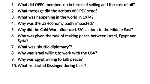 Middle East 1973-83 | Teaching Resources