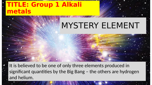 Group 1 Alkali Metals Practicals | Teaching Resources