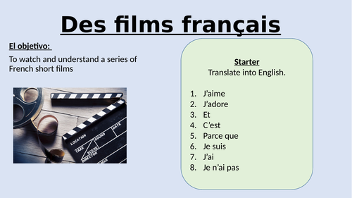 French short film festival lesson | Teaching Resources
