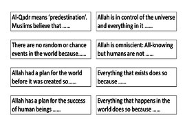 AL-QADR Predestination ISLAM AQA | Teaching Resources