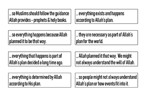 AL-QADR Predestination ISLAM AQA | Teaching Resources