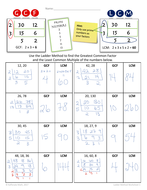 Greatest Common Factor AND Least Common Multiple: The Ladder Method ...