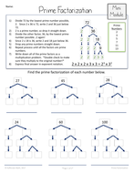 Prime Factorization (Mini Module) | Teaching Resources