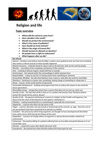 AQA GCSE RELIGIOUS STUDIES KEY TERMS WITH DEFINITIONS UNIT COVER SHEETS | Teaching Resources