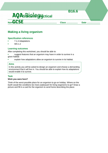 AQA Science Trilogy-Biology-Ecology-B16 Adaptation in animals and ...