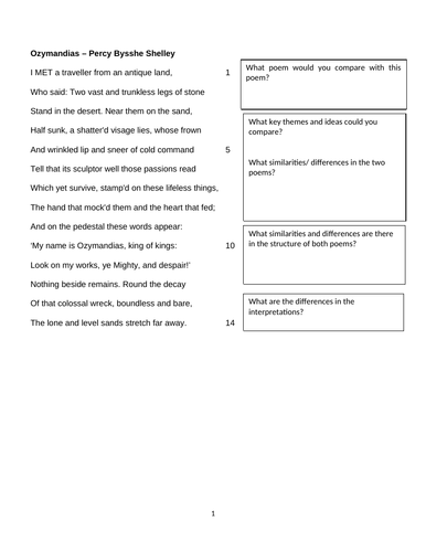 AQA Power and Conflict Poetry FULL revision/homework pack | Teaching ...