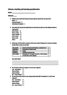 Pupil questionnaire - literacy, teaching and learning focus | Teaching ...