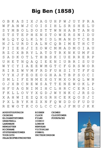 London Landmarks Word Search Pack | Teaching Resources