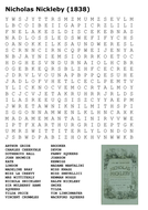 Nicholas Nickleby Word Search | Teaching Resources