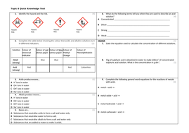 Edexcel CC8 Chemistry Knowledge Assessment | Teaching Resources