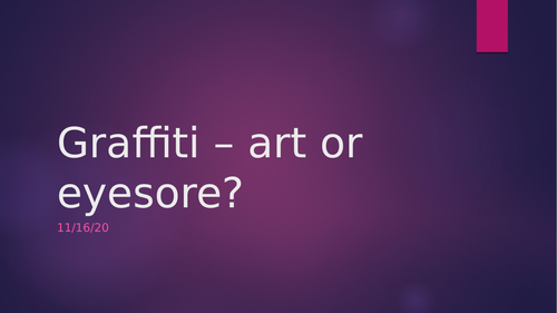 Graffiti - Art or Eyesore? | Teaching Resources