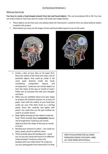5 Final Piece worksheets for Year 11 Art | Teaching Resources