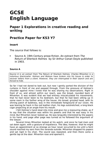 KS3 Sherlock Holmes for NEW AQA GCSE preparation | Teaching Resources