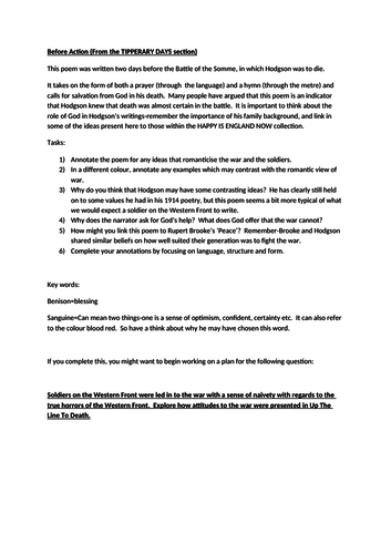 Up the Line to Death. WW1 poetry | Teaching Resources