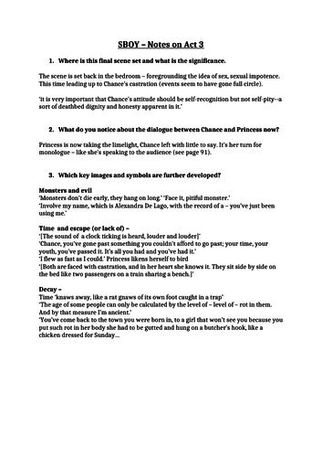 Tennessee Williams' 'Sweet Bird of Youth' lesson 9 - Act 3 | Teaching ...