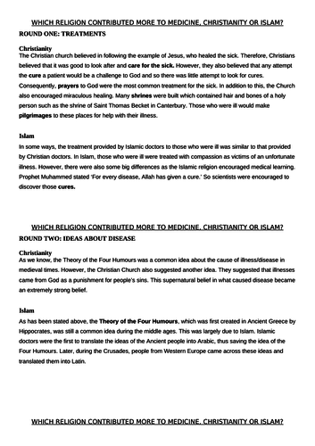 Health and the People - AQA - Medieval Medicine - Islam and ...