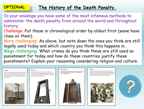 The Death Penalty / Capital Punishment | Teaching Resources