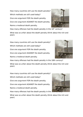 The Death Penalty / Capital Punishment | Teaching Resources