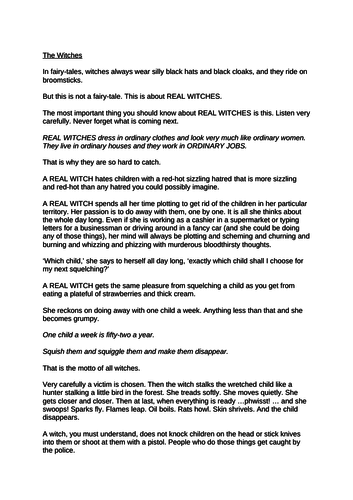 The Witches - Creative Writing | Teaching Resources