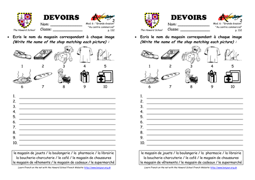 BUNDLE ON GCSE Topics: Mon quartier, Ma ville, Les magasins et Le ...