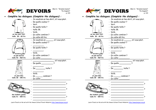 BUNDLE ON GCSE Topics: Mon quartier, Ma ville, Les magasins et Le ...