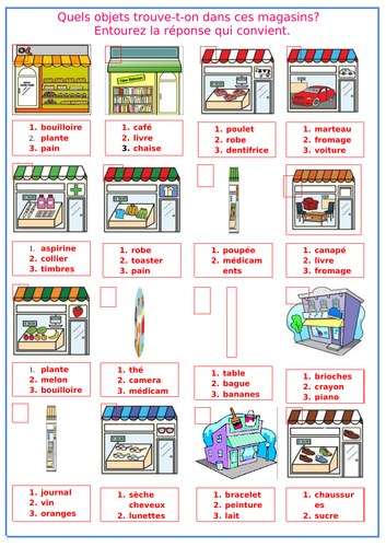 BUNDLE ON GCSE Topics: Mon quartier, Ma ville, Les magasins et Le ...