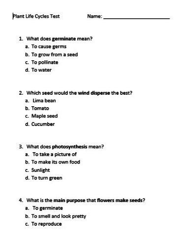Plant Life Cycles unit (Smart Board Doc & Slide Shows & Review & quiz ...