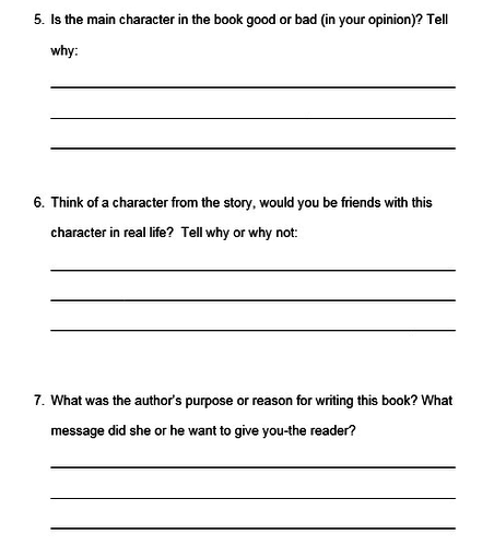 Guided Reading Questions (for any fictional book) & Guided Reading ...