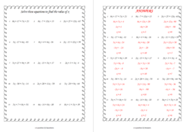 Solving equations with unknowns on both sides differentiated worksheets ...