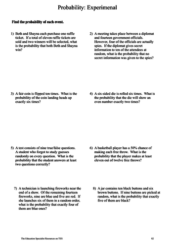 GCSE Maths Revision: Experimental Probability | Teaching Resources
