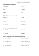 GCSE Maths Revision Standard Form Calculations | Teaching Resources