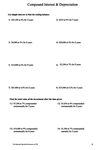 GCSE Maths Revision : Compound Interest and Depreciation | Teaching ... GCSE Maths Revision : Compound Interest and Depreciation | Teaching ...