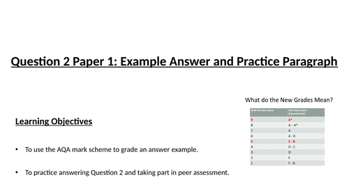 Paper 1 Question 2 - Language | Teaching Resources
