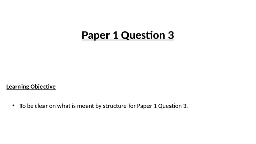 Question 3 Paper 1 Language AQA | Teaching Resources