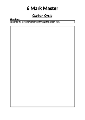 B17.3 The Carbon Cycle | Teaching Resources