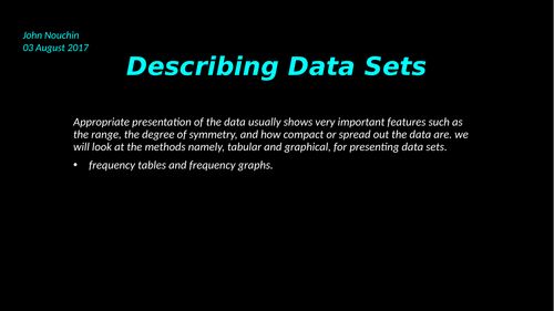 Describing data sets | Teaching Resources