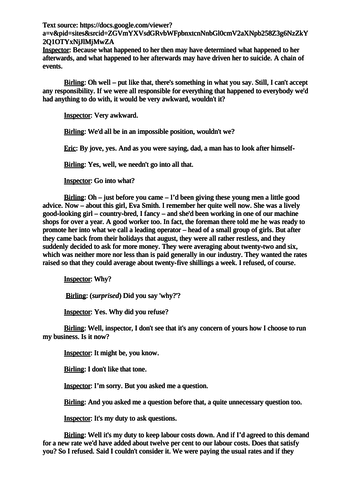 An Inspector Calls SOW | Teaching Resources