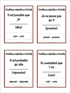 French subjunctive or indicative paired activities and worksheet ...