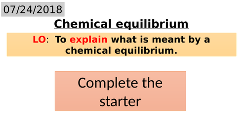 C8.8 Dynamic equilibrium | Teaching Resources