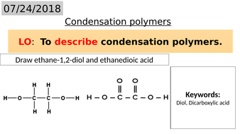 C11.2 Condensation polymerisation | Teaching Resources