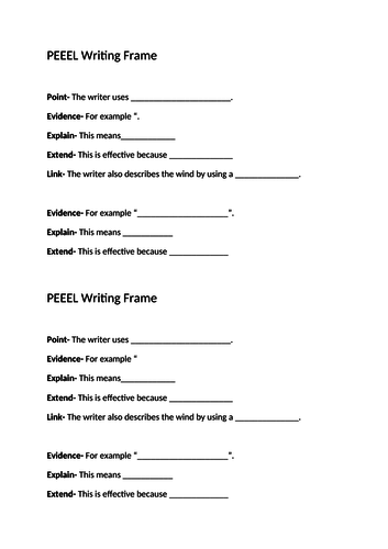 GCSE English Writing Frame (PEEEL) | Teaching Resources