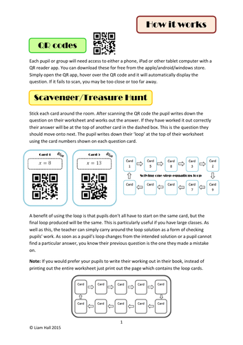 💡 Solving One Step Equations QR Treasure Hunt 📱 | Teaching Resources