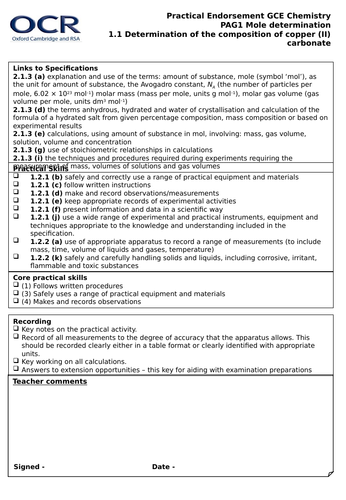 OCR A A level chemistry PAG book idea | Teaching Resources OCR A A level chemistry PAG book idea | Teaching Resources