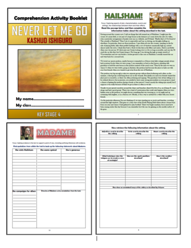 Never Let Me Go Comprehension Activities Booklet! | Teaching Resources